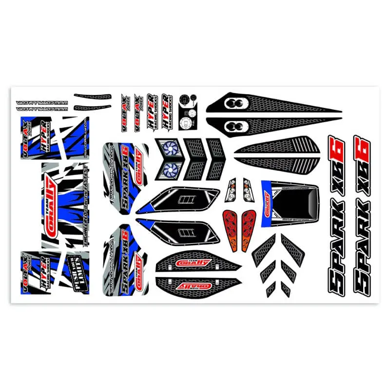 Team Corally Body Decal Sheet Spark Xb6 Blue 1pc - The best place for ...